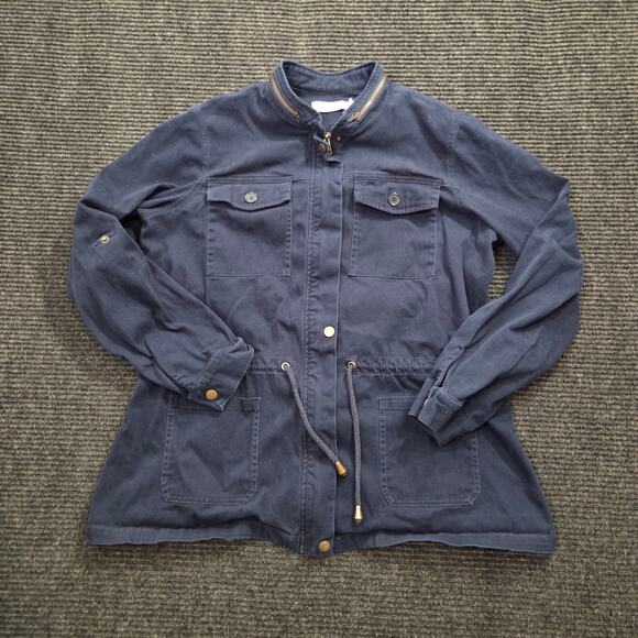 JustFab | Jackets & Coats | Justfab Navy Blue Utility Jacket Field Coat ...